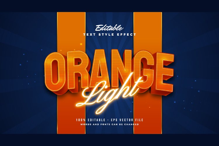 3D Bold Orange Text Effect and Neon Style