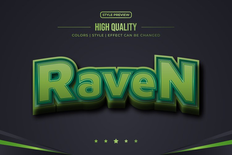 Editable 3D Green Raven Text Effect