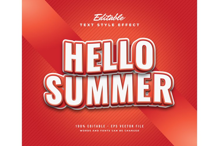 3D White and Red Text with Wavy Effect