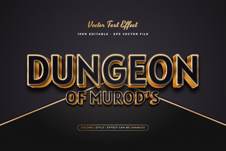 Editable 3D Black and Gold Game Text Effect