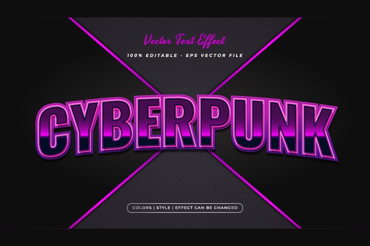 Editable Purple Cyberpunk Text Effect