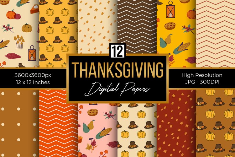 Thanksgiving Pattern Digital Paper (2217329)