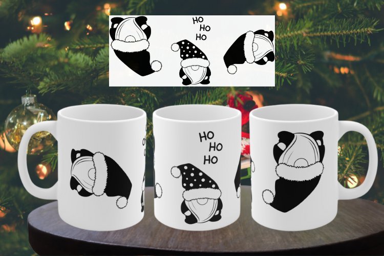 Gnome Mug Wrap SVG, Gnome Mug Wrap, Christmas Mug Wrap SVG