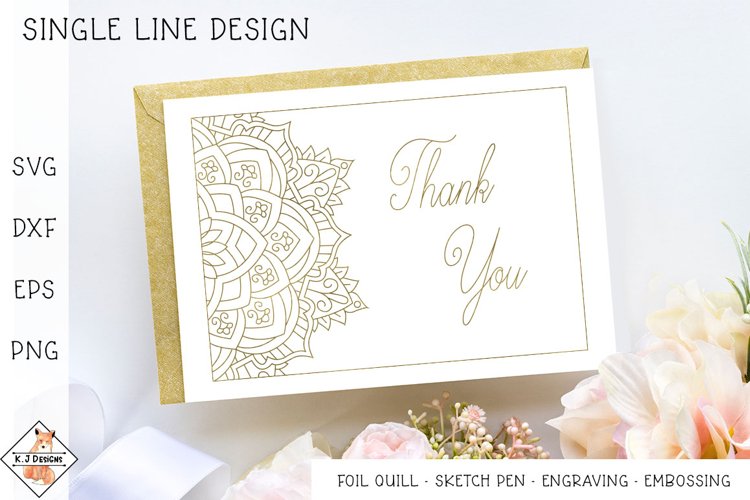 Thank You SVG Single Line Design | Foil Quill