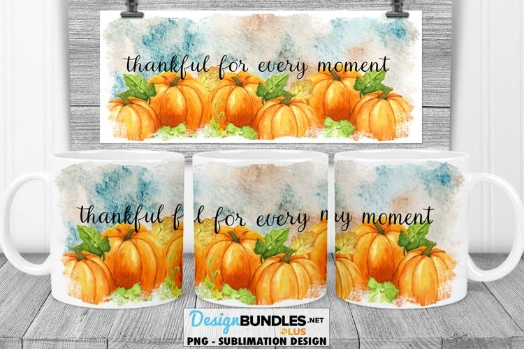 Thankful Pumpkin Mug Sublimation | Fall Mug Design