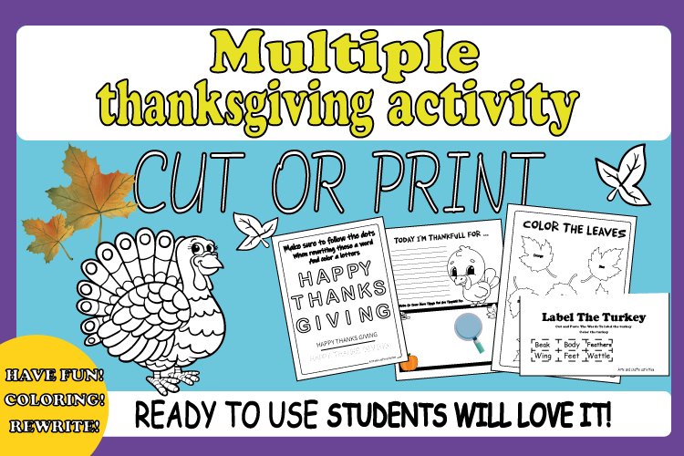Thanksgiving: Coloring by letter, Trace and write, Turkey