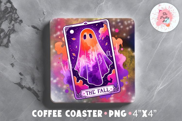 The Fall Tarot Card Square Coaster Sublimation Design Png