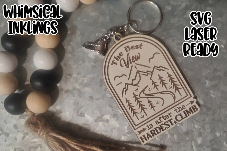 The Best View-Hiking Keychain Laser SVG