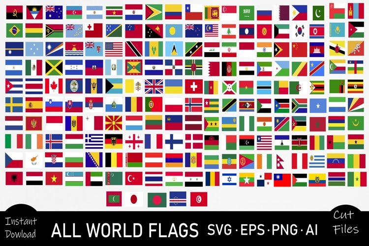 All World Flags SVG, EPS, AI, PNG Sublimation (1712086) | SVGs | Design ...