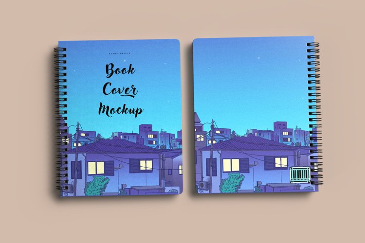 Spiral book front and back cover mockup (2519931)