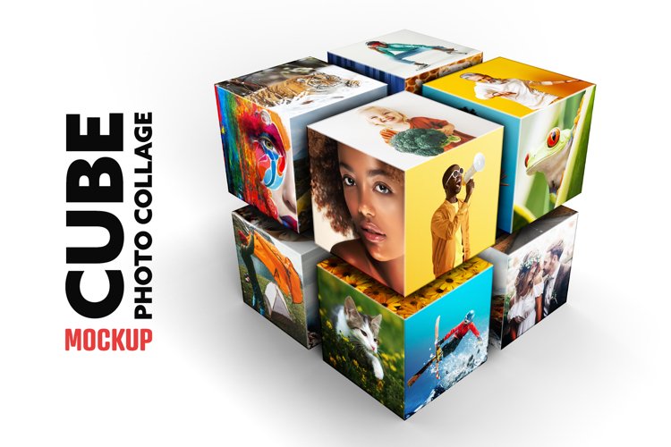 Cube Photo Collage Mockup (1802193)