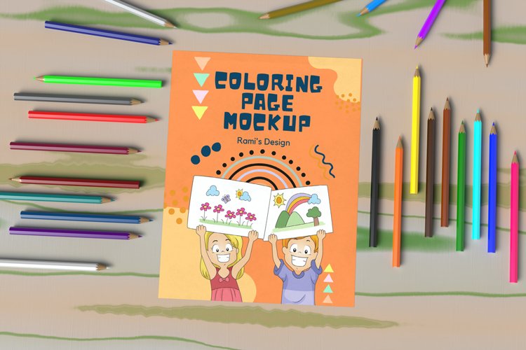 8.5 x 11 Coloring page mockup PSD and JPG