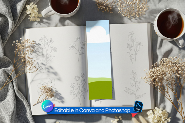 Paper page marker mockup