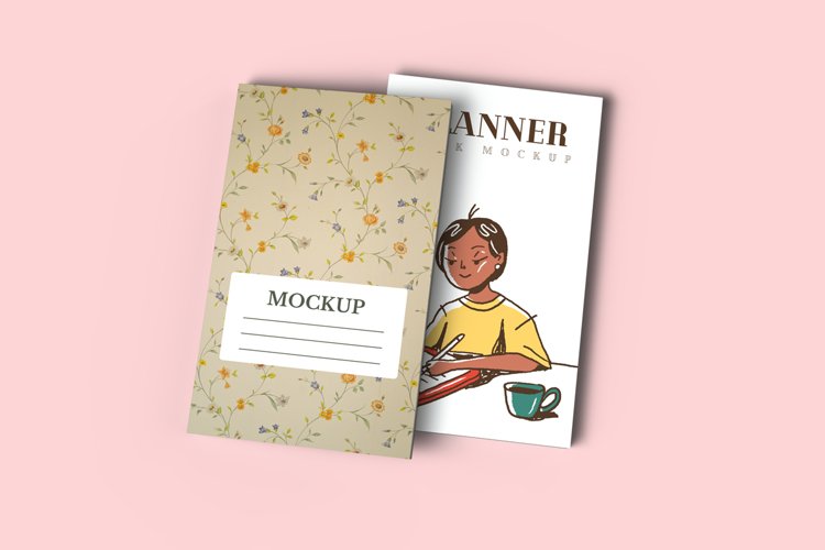 Two pocket planners mockup PSD and JPG