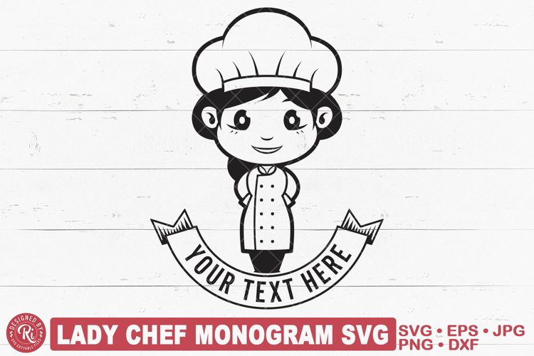 Lady Chef Monogram Svg, Kitchen Logo, Cooking, (2243648)