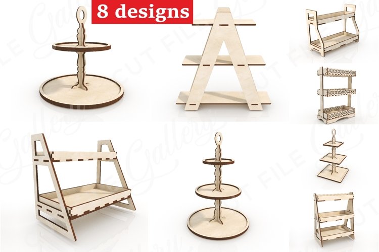Table Shelf, Tiered tray bundle / SVG laser cut file (2068149) | Laser ...