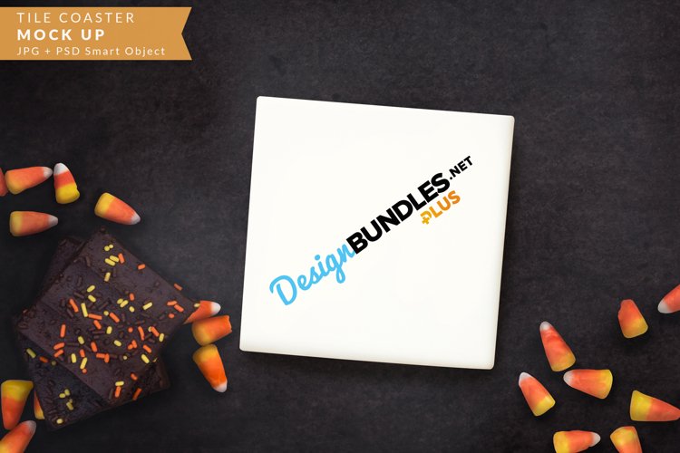 Tile Coaster Halloween Mock up