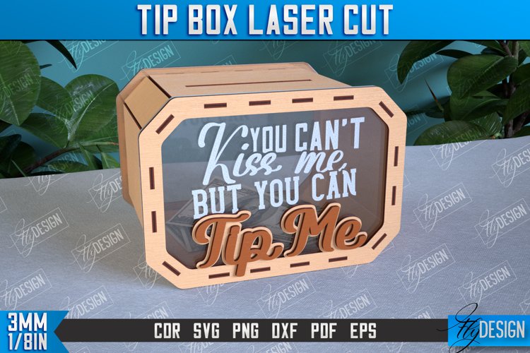 Tip Box Laser Cut Design | Money Box Template | (3650981)