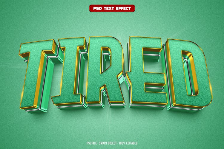 Tired 3D editable text effect