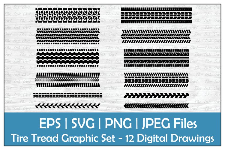 Tire Tread Pattern Silhouette Clipart Bundle