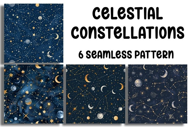 Celestial Constellations Seamless Pattern