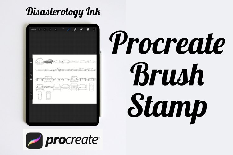 Cars Outline Procreate Brush Stamps, 30 Car Stamps