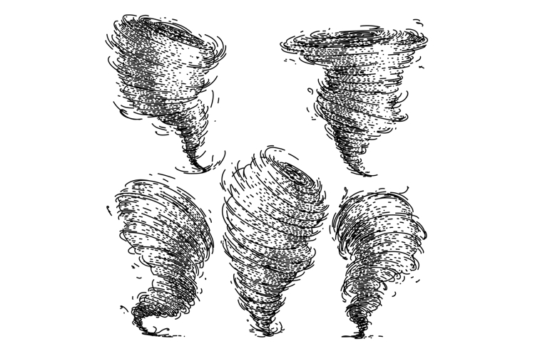 tornado set sketch hand drawn (6570509)
