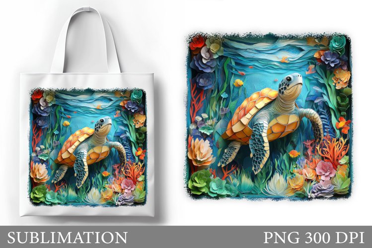 Sea Turtle Tote Bag Sublimation. Turtle (5206833)
