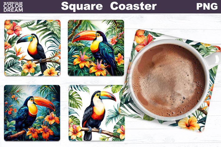 Toucan Square Coaster | Tropical Bird Coaster