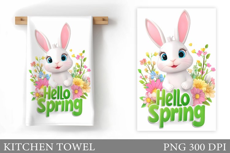 Spring Bunny Kitchen Towel. Spring Kitchen Towel (5213159)
