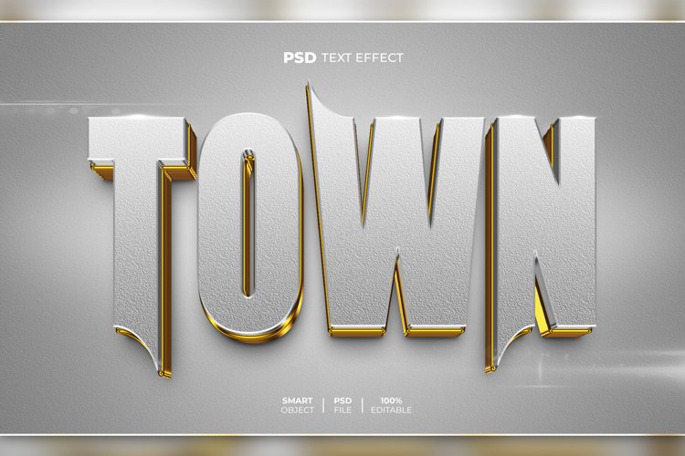 Town 3D editable text effect