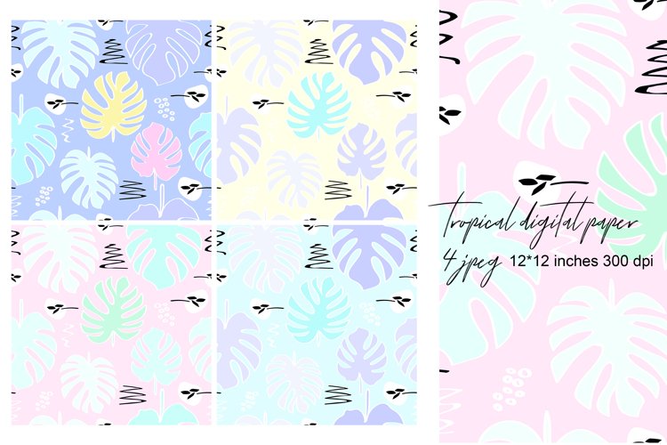 Tropical Leaves Digital Paper. Leaves Seamless (3302788)