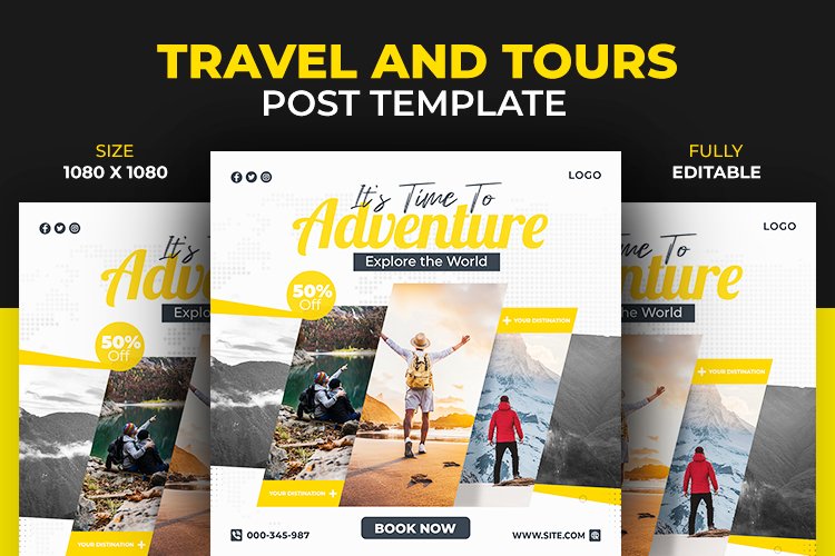 Travel Dream Vacation and Travel Tours Adventure Post Design