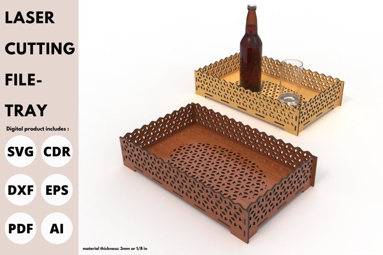 tray | salver | laser | cut | tea tray | svg | 3d | Glowforg