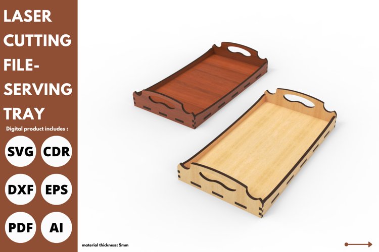 Tray with antique design svg laser cut & glowforge craft