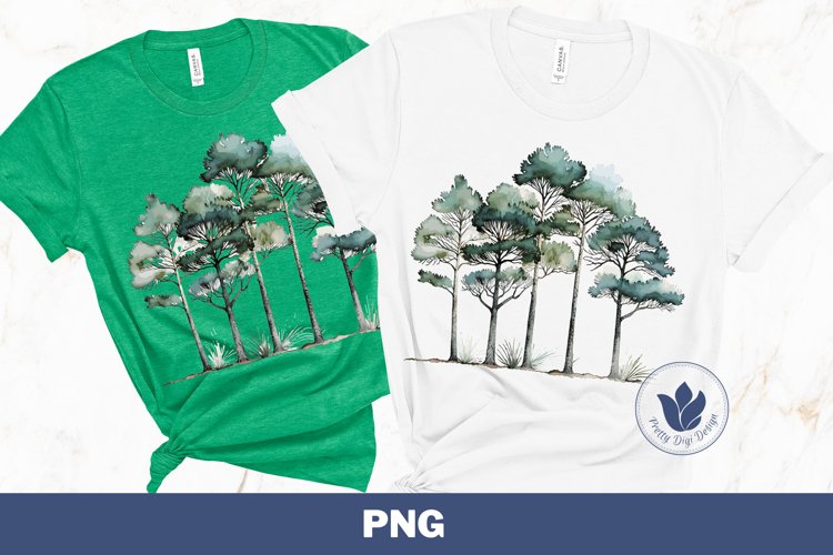Trees Watercolor PNG Sublimation