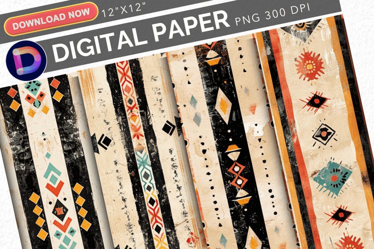 Tribal Bohemian Digital Paper