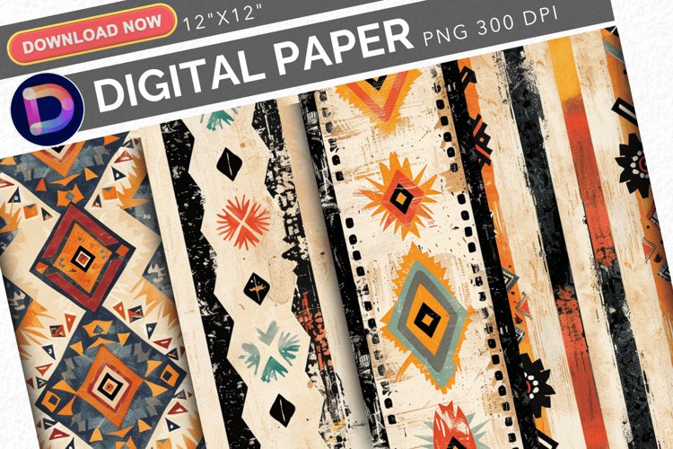 Tribal Bohemian Digital Paper