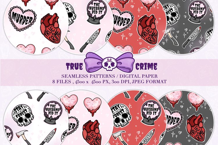 TRUE CRIME seamless patterns / digital paper