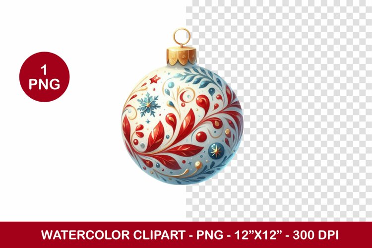 png watercolor clipart - christmas ornament (4924056)