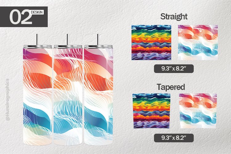 Rainbow Wave Tumbler Wrap| Tumbler Sublimation (4888152)