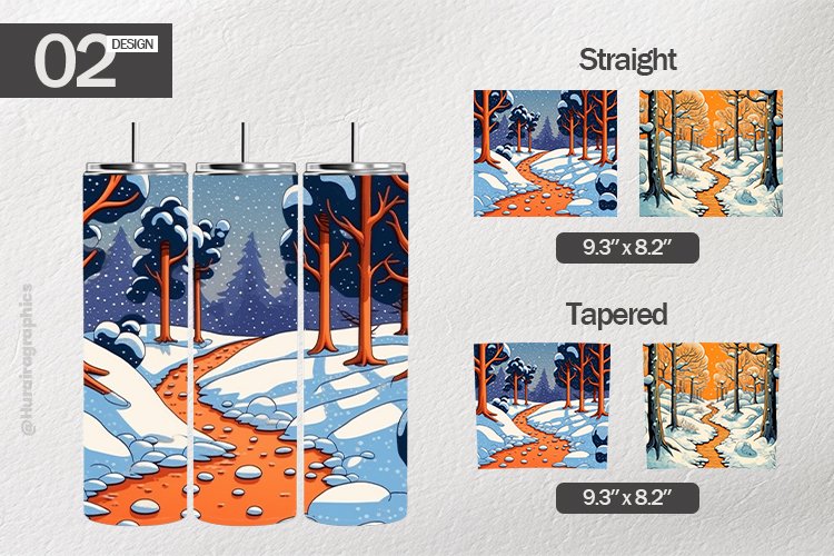 Snow Footpath Tumbler Wrap| Tumbler Sublimation (4800184)