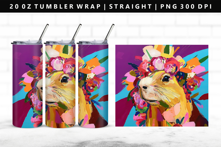 Capybara 20oz Tumbler Wrap | Sublimation PNG (5624550)