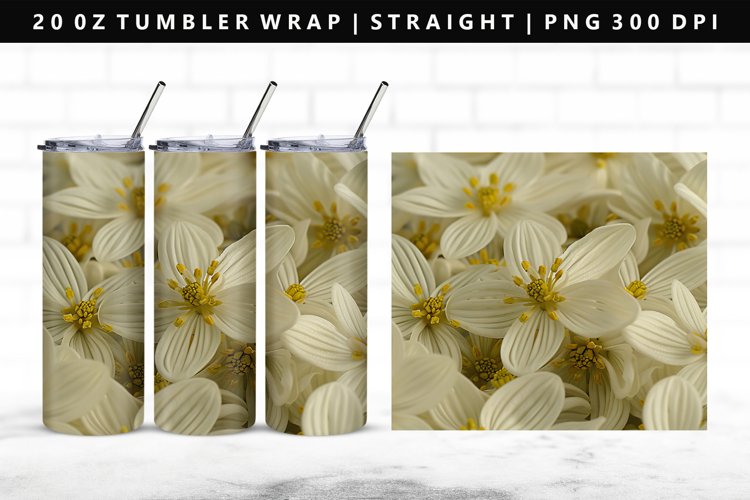 Flower 20oz Tumbler Wrap | Sublimation PNG Design (5247488)