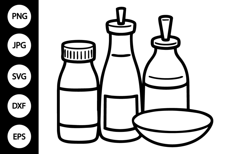 Outline Condiments SVG, Coloring Page (5302044)