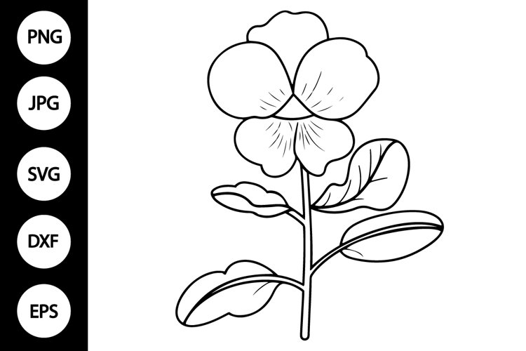Outline African Violet SVG, Coloring Page (5133071)