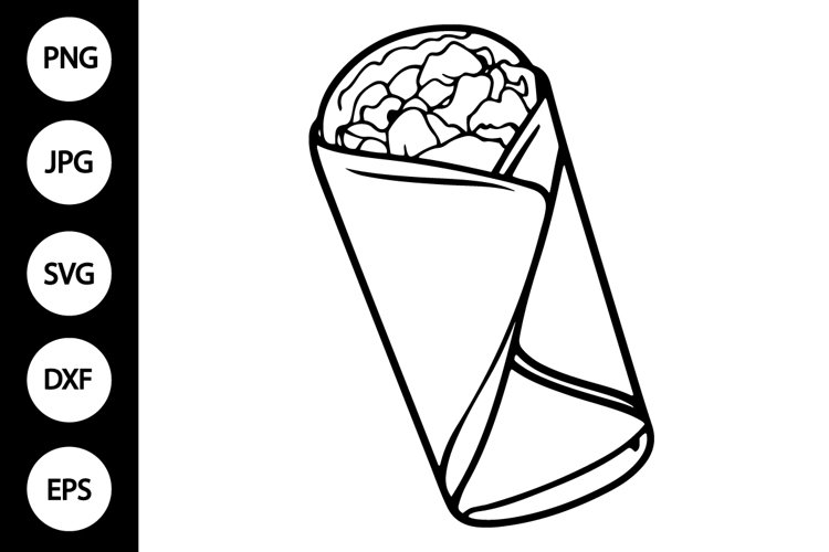 Outline Burrito SVG, Coloring Page (3682384)