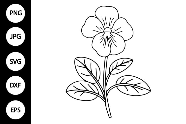 Outline African Violet SVG, Coloring Page (5133068)