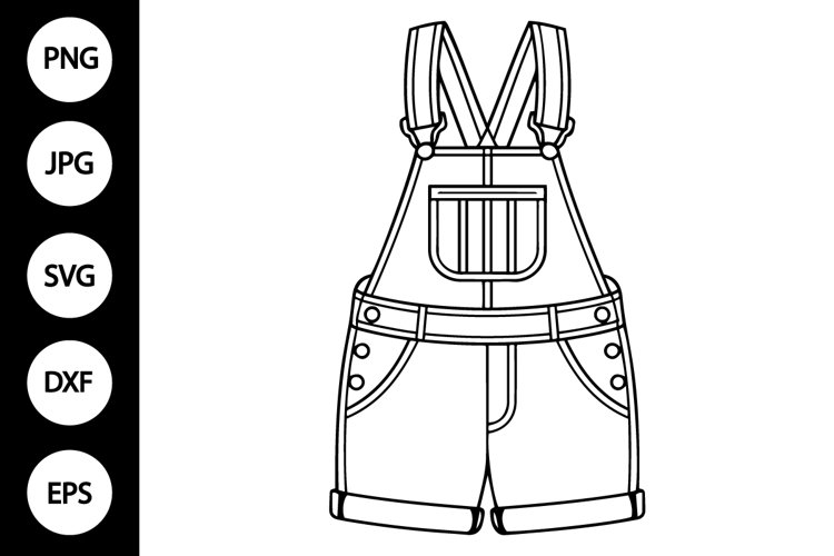 Outline Denim Overalls SVG, Coloring Page (5132583)