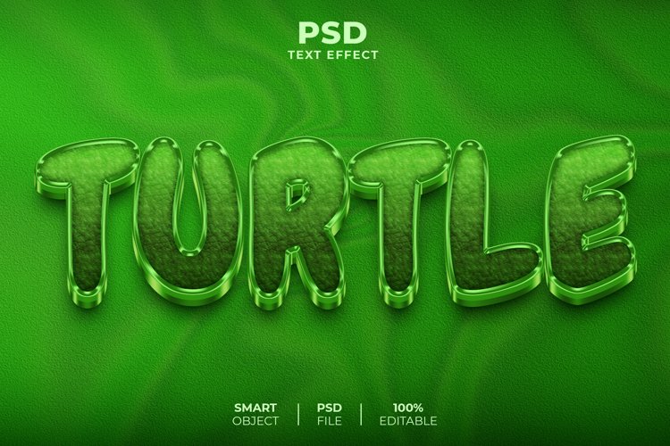 Turtle 3D editable text effect